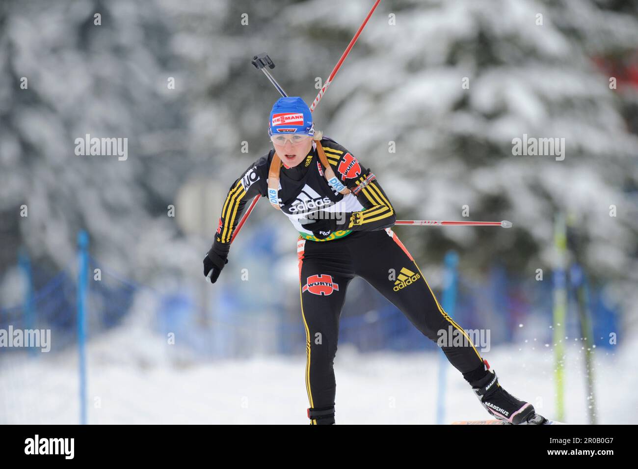 Martina BECK (geb.GLAGOW) Aktion,Biathlon Welt Cup in Hochfilzen. 7,5KM ...