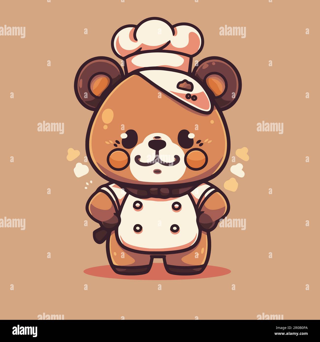 Cute cartoon bear chef with a hat on Stock Vector Image & Art - Alamy