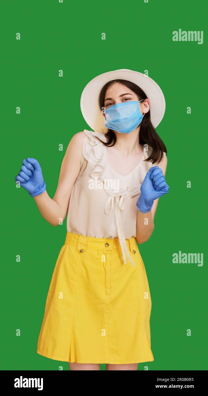 Summer pandemic dancing woman joyful healthy girl Stock Photo - Alamy