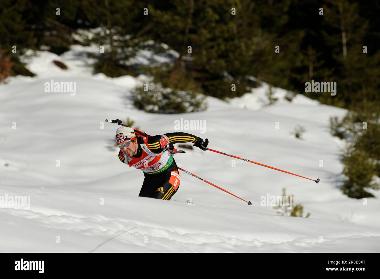 Michael ROESCH, Aktion.Biathlon Welt Cup in Hochfilzen 14.12.2008, 4x7 ...