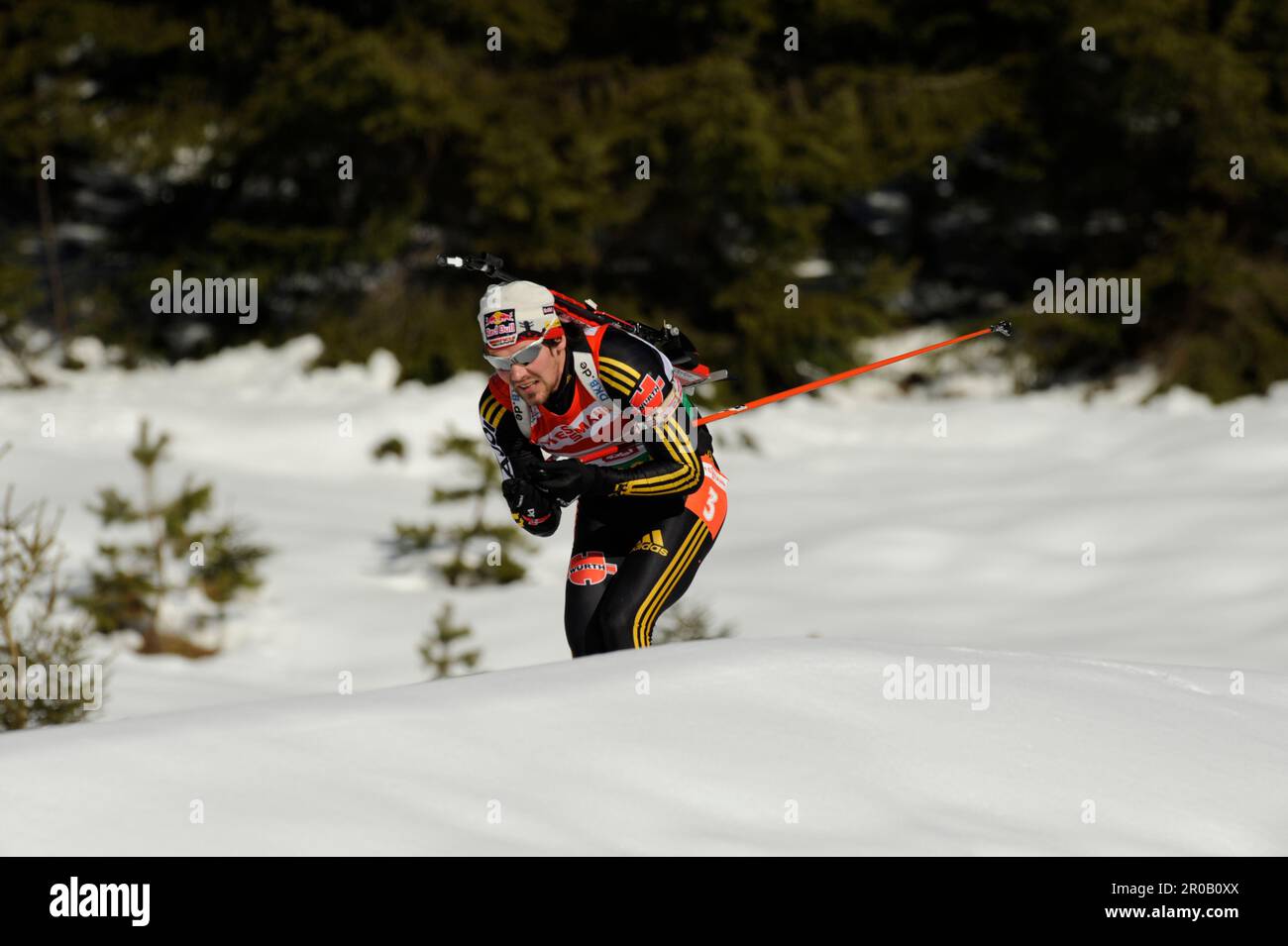 Michael ROESCH, Aktion.Biathlon Welt Cup in Hochfilzen 14.12.2008, 4x7 ...