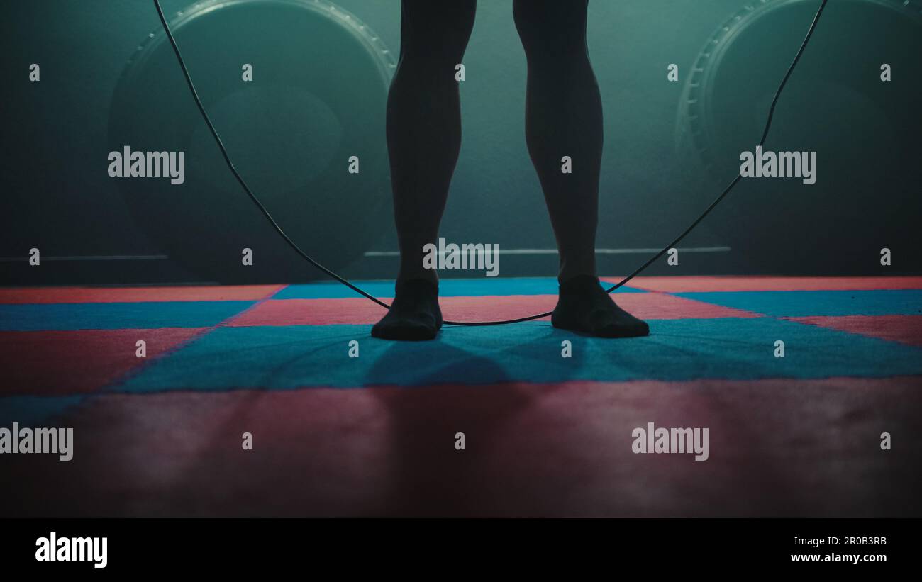 Male athlete legs skipping jump hi-res stock photography and images - Alamy