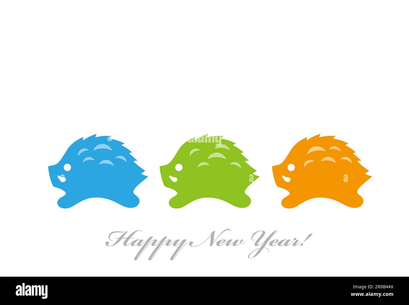 The Year Of The Boar New Year Card Template With A Cartoonish Wild Boar ...
