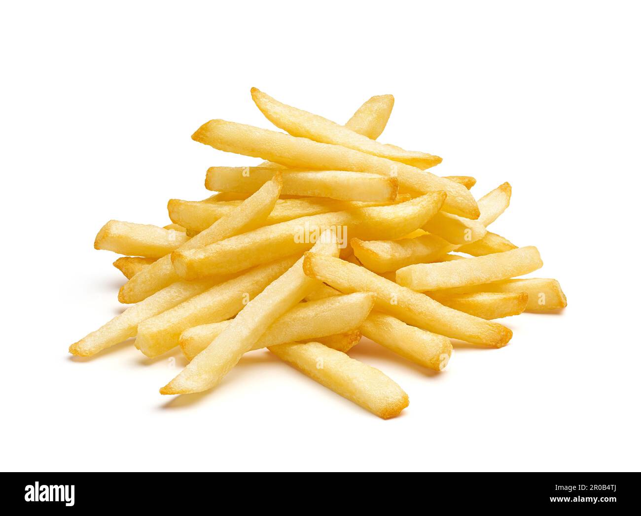 Stacked french fries isolated on white background Stock Photo - Alamy