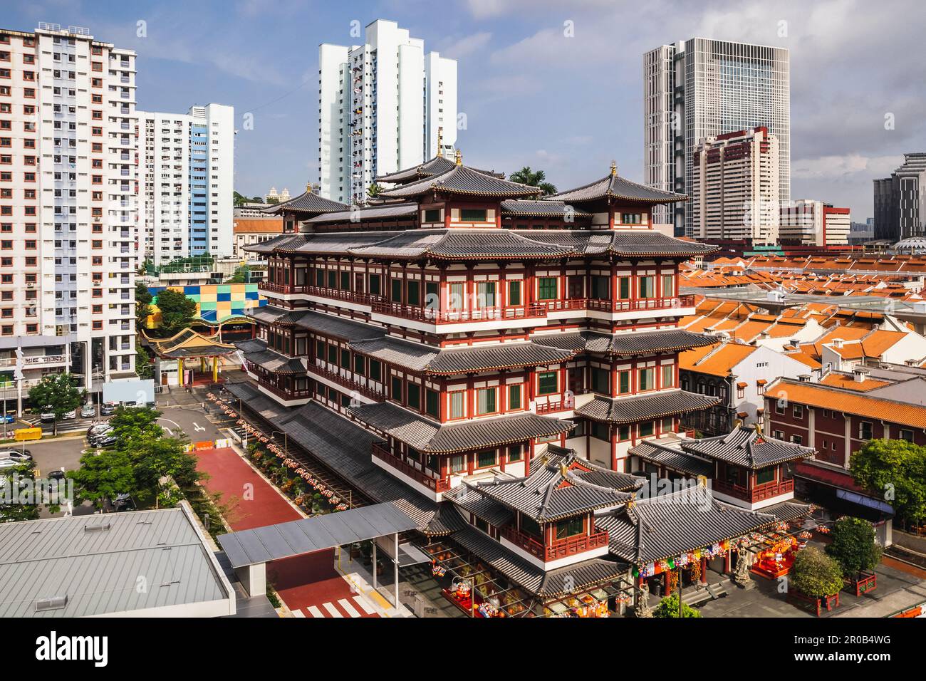 Aerial view of the Singapore landmarks Stock Photo - Alamy