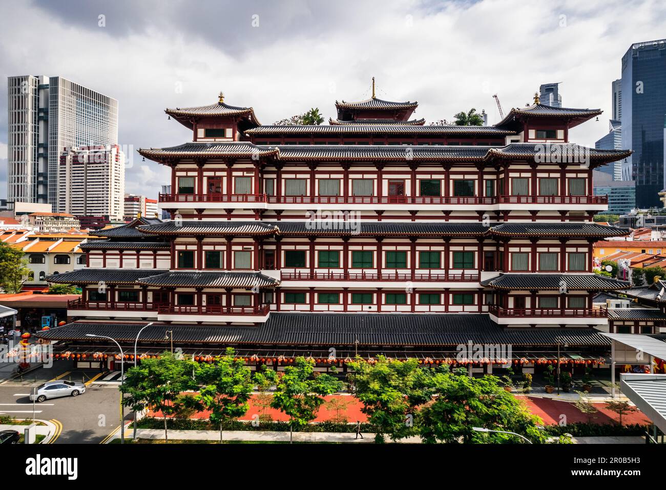 Aerial view of the Singapore landmarks Stock Photo - Alamy