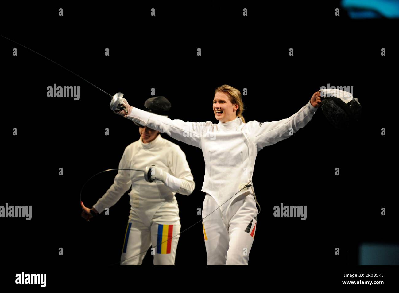 Olympiasiegerin Britta Heidemann Jubelt nach ihrem Olympiasieg hinter ...