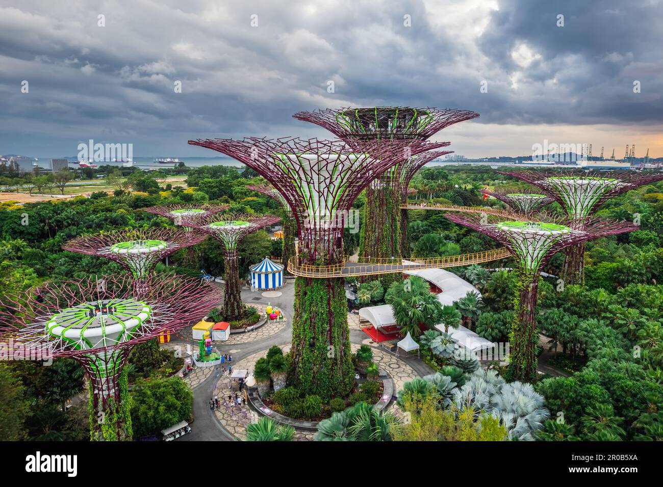 Aerial view of the Singapore landmarks Stock Photo - Alamy
