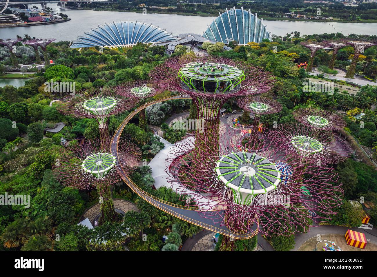 Aerial view of the Singapore landmarks Stock Photo - Alamy