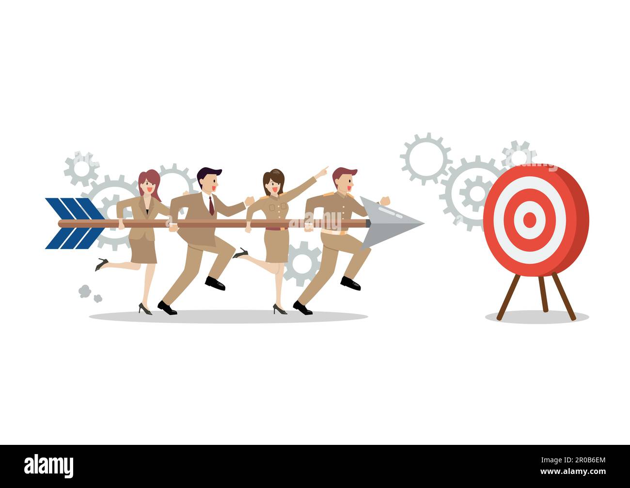 Government people are holding an arrow to hit the target. Business ...