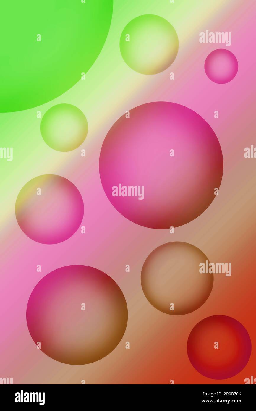 Illustration of Gradient Green and Magenta Colored 3D Various Sized ...