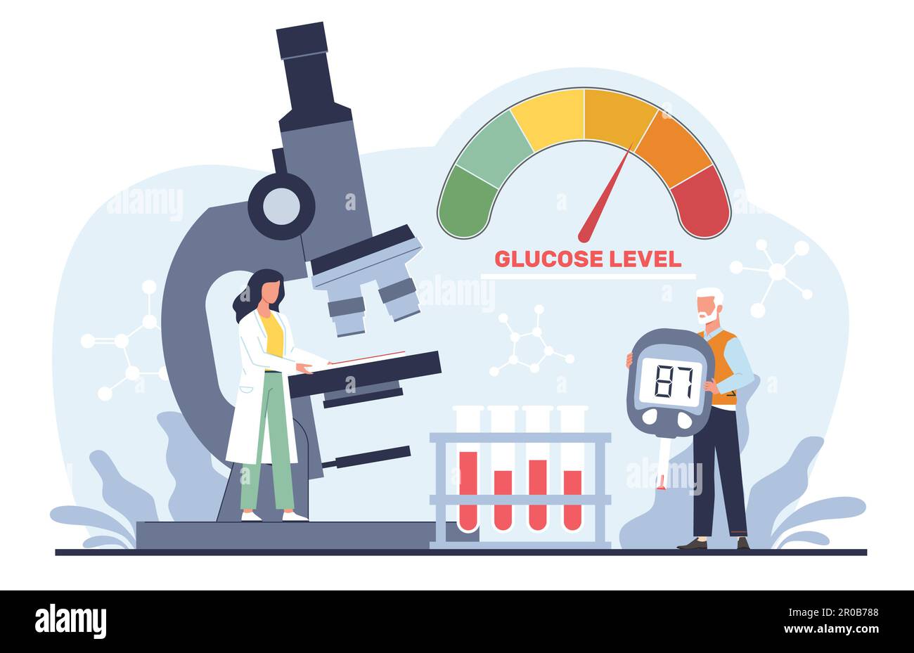 Doctor measures sugar levels in older person with diabetes, diagnosing ...