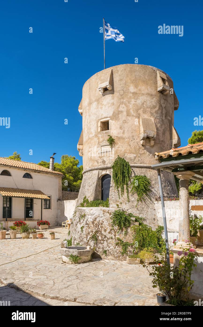 Greek Orthodox Virgin Anafonitria Monastery on Zakynthos island, Greece ...