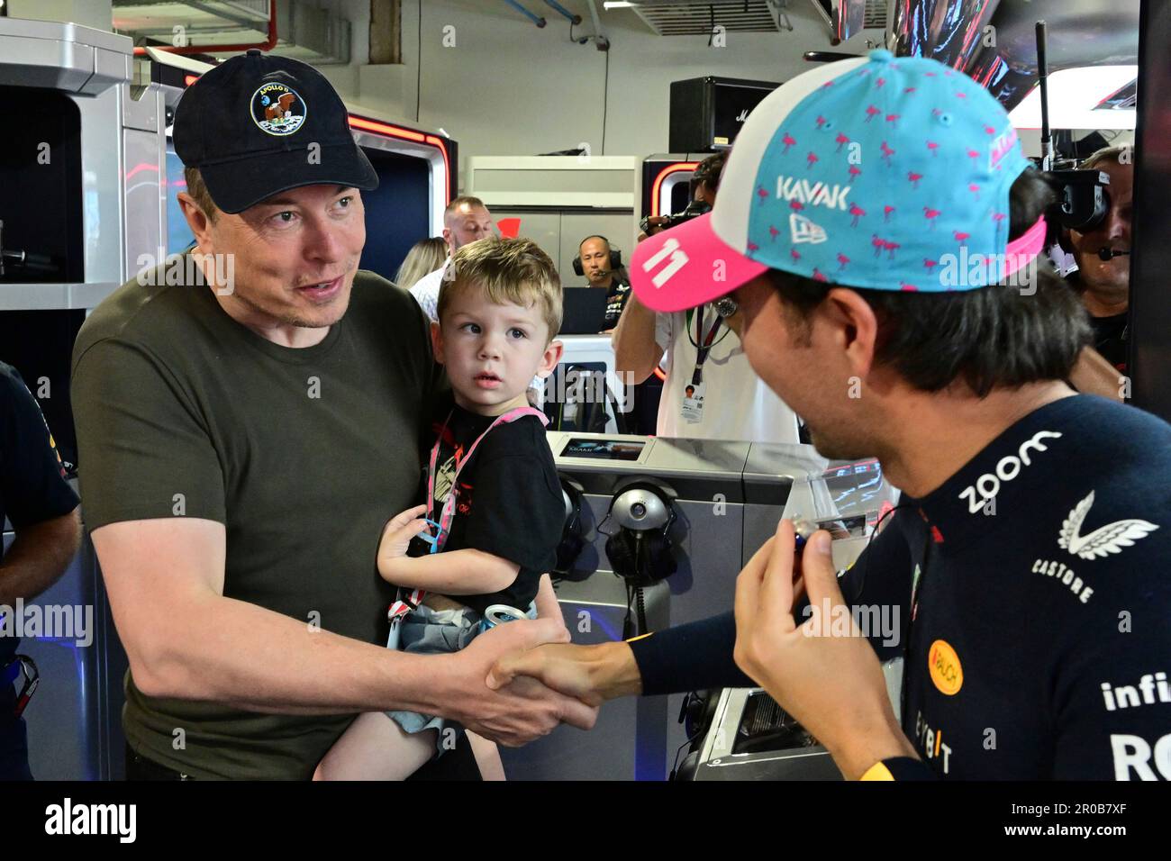 Miami, USA. 6th May, 2023. Elon Musk with son X AE A-XII, #11 Sergio ...