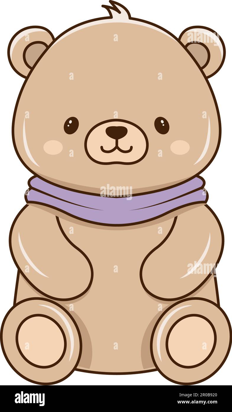 Vector Baby Bear Plush Toy, Seated Brown Toddler Soft Plushies icon ...