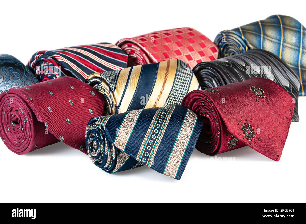 colorful ties isolated on a white background Stock Photo - Alamy