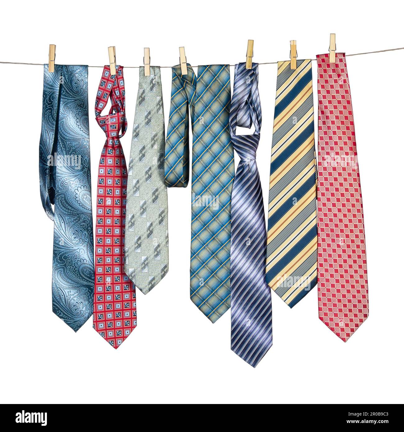 colorful ties isolated on a white background Stock Photo - Alamy