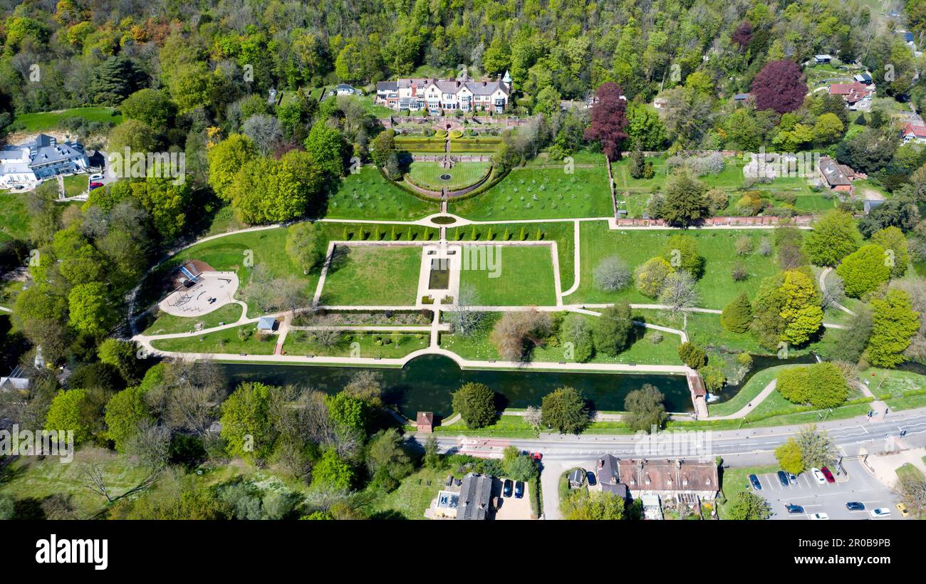 Aerial view of Russel Gardens and Kearsney Court taken from a Drone ...