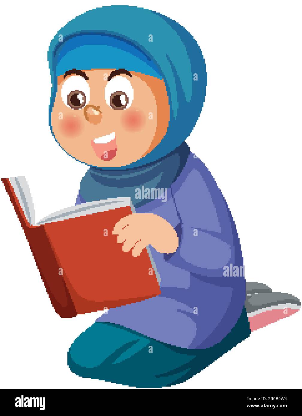 Muslim Girl Reading Book illustration Stock Vector Image & Art - Alamy