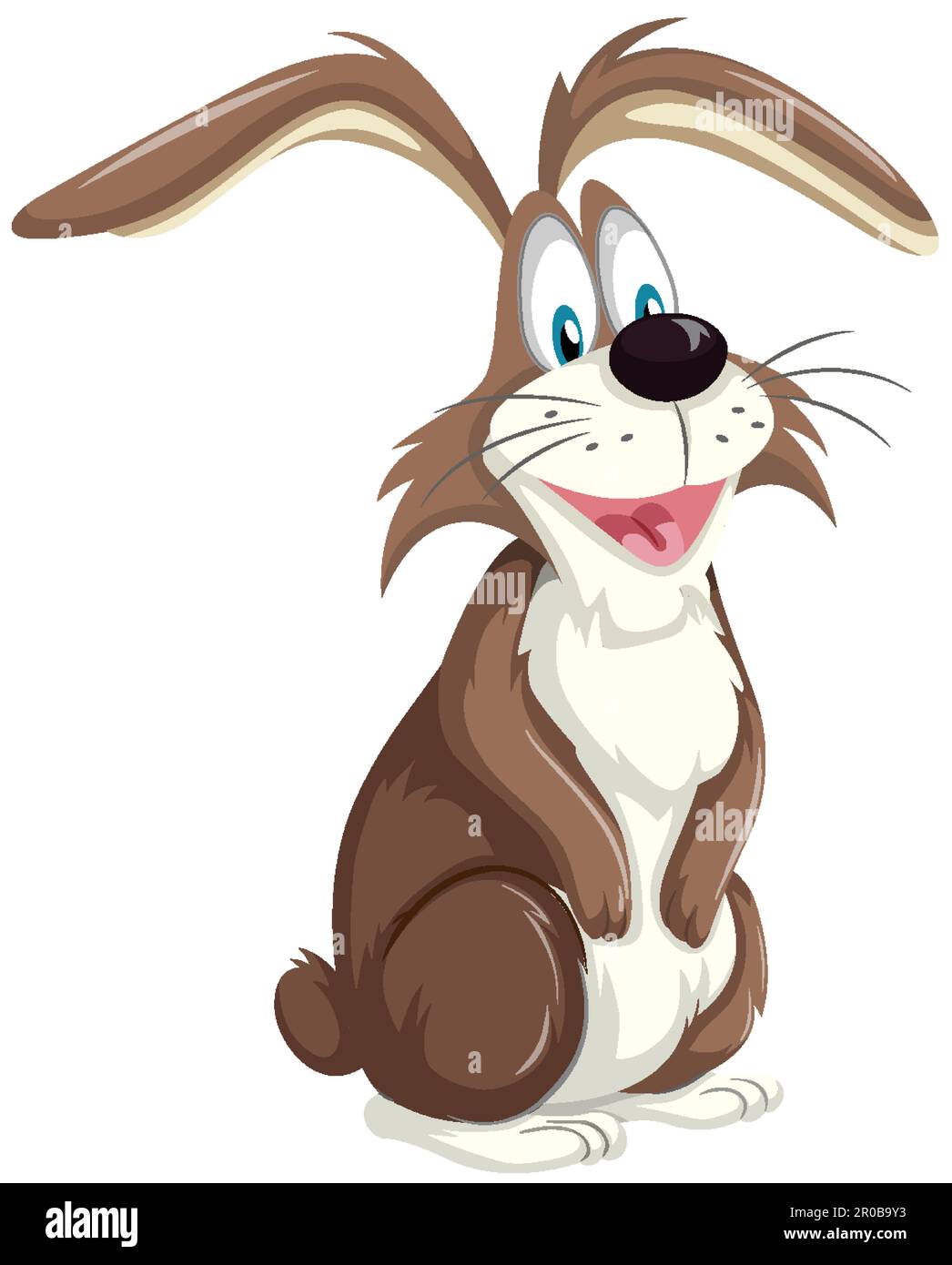 Cute playful rabbit cartoon character illustration Stock Vector Image ...