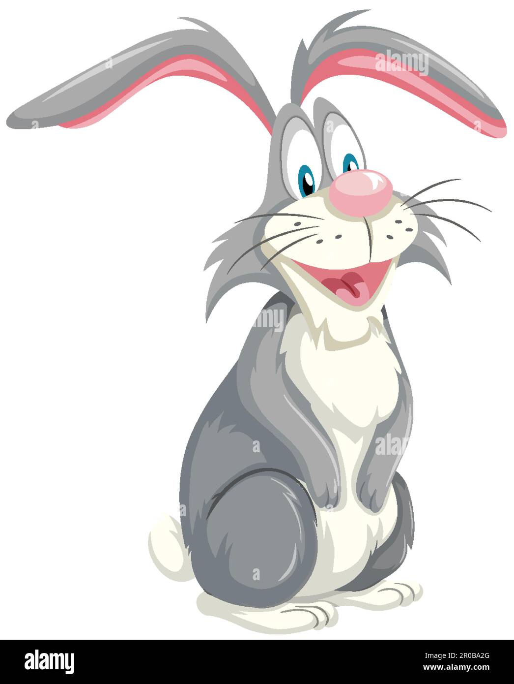 Cute playful rabbit cartoon character illustration Stock Vector Image ...