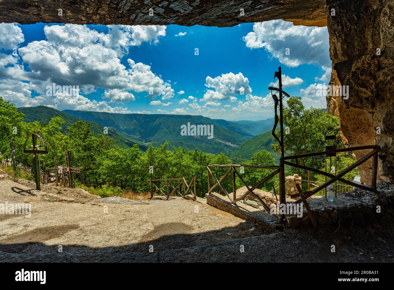 Cave near the Sanctuary dedicated to the Holy Trinity of Vallepietra ...