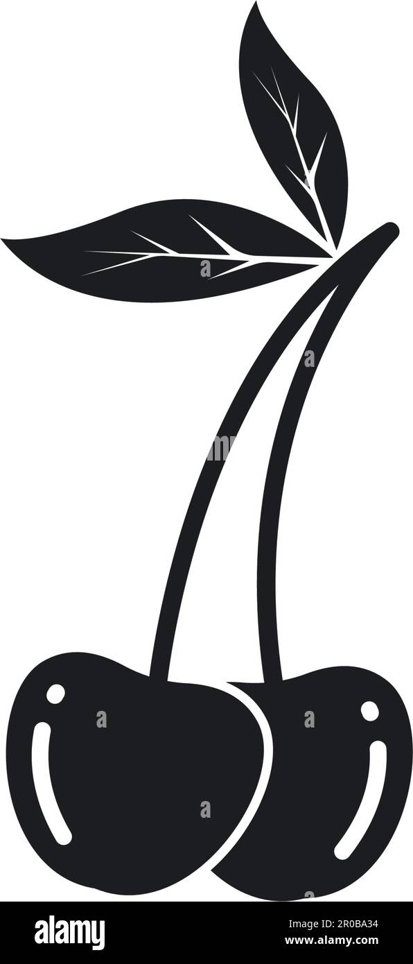 black cherry fruit icon vector illustration template Stock Vector Image ...