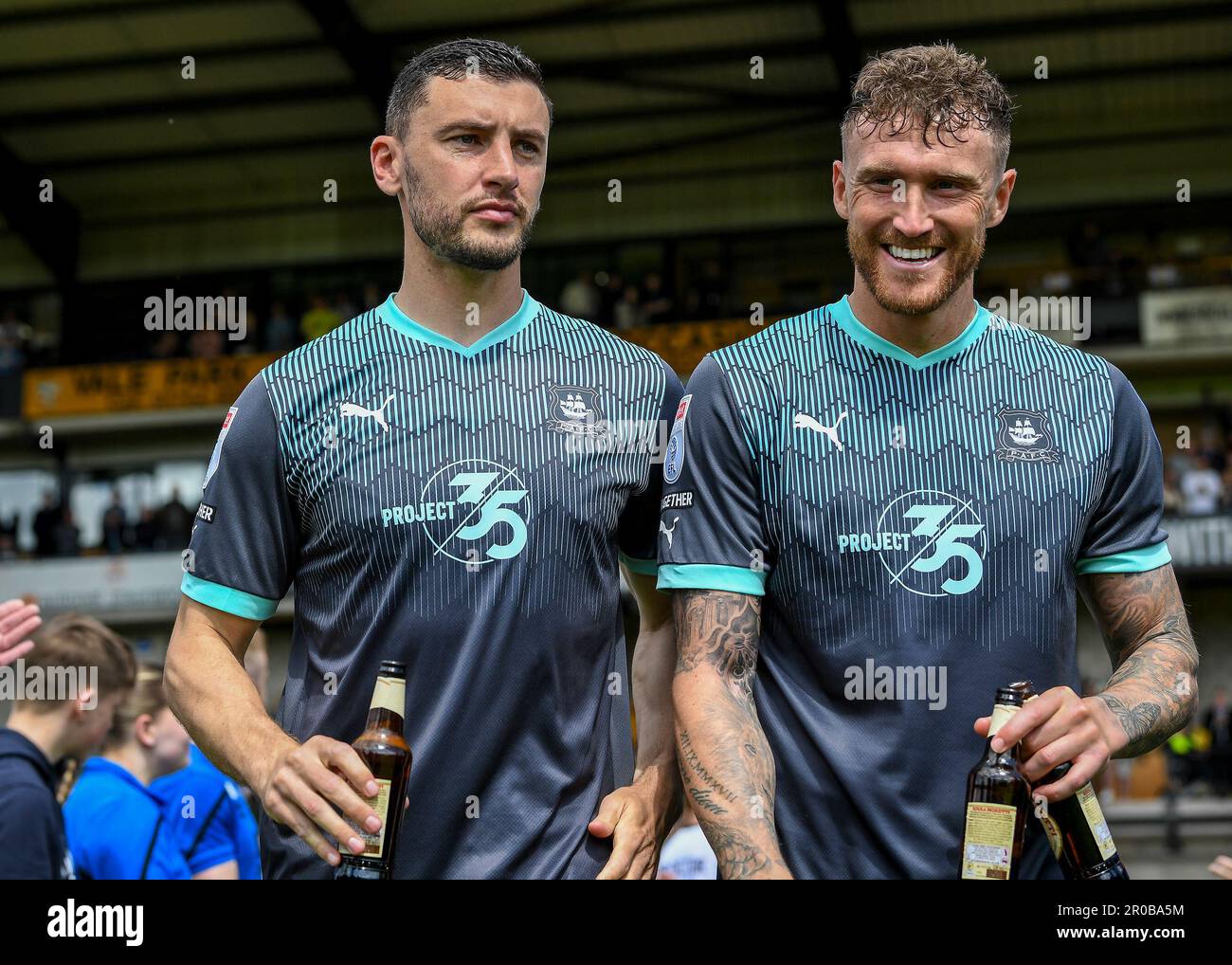 James Wilson #5 of Plymouth Argyle and Dan Scarr #6 of Plymouth Argyle ...