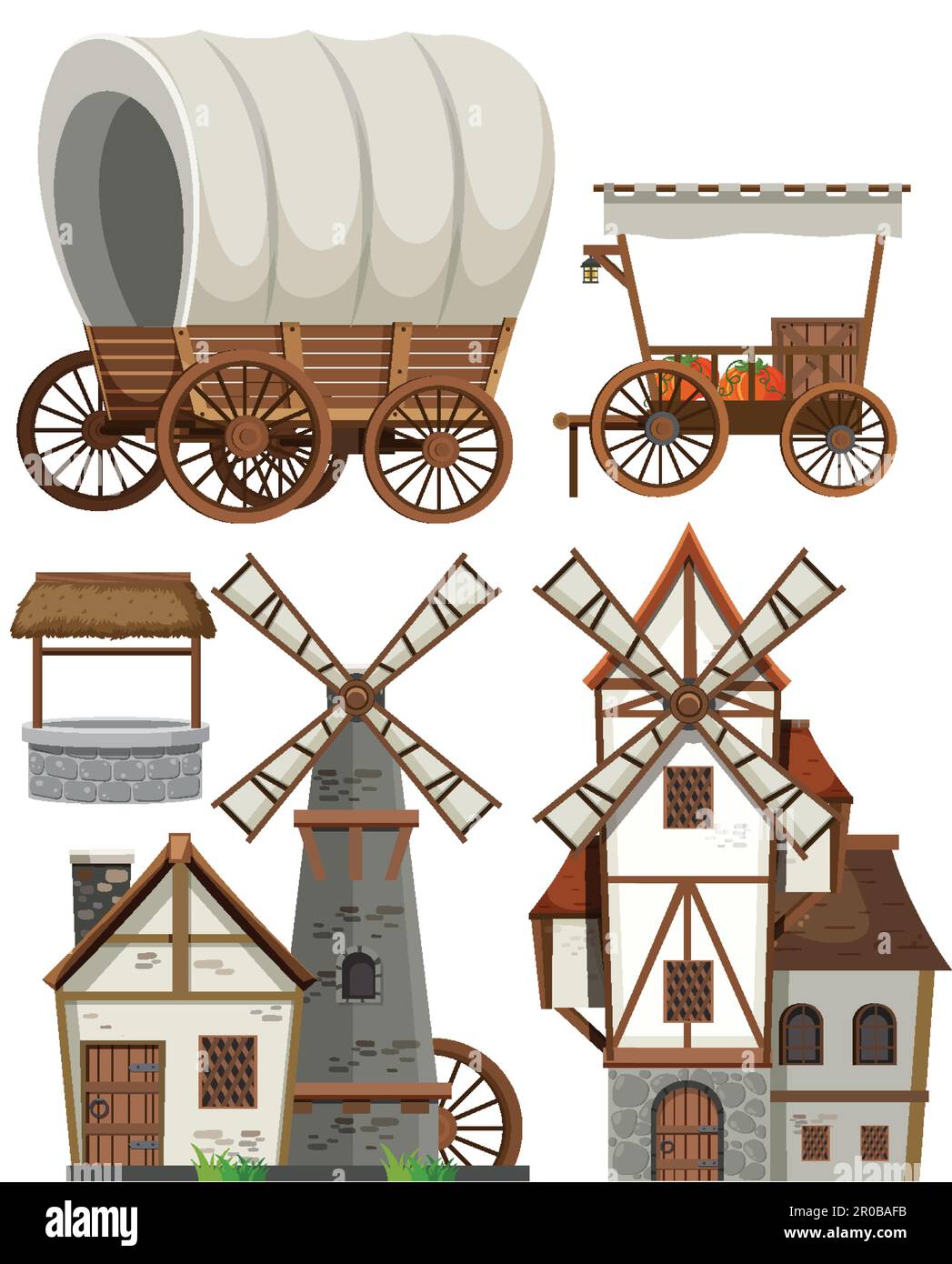 Set of medieval object illustration Stock Vector Image & Art - Alamy