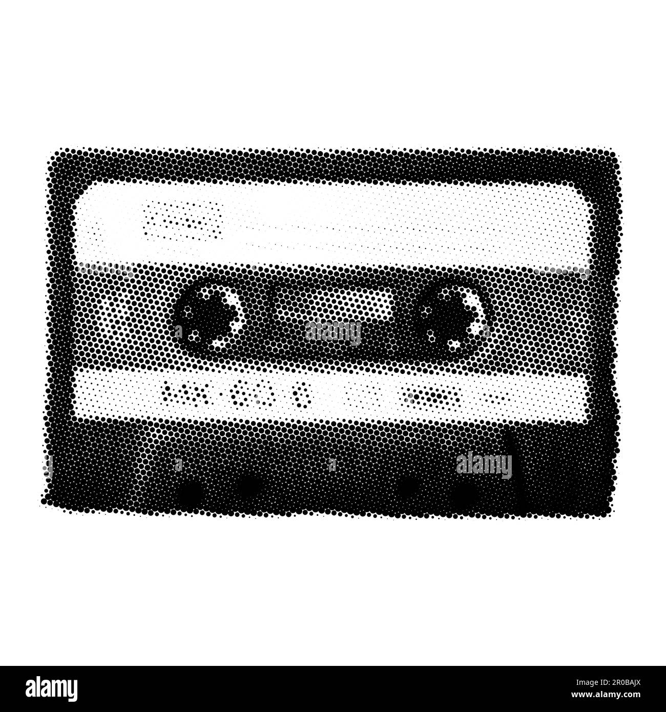 Halftone Cassette. Collage design element in trendy magazine style ...