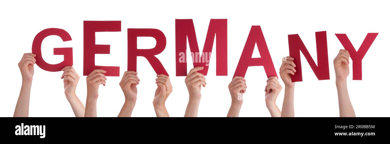 People Hands Building Word Germany, Isolated Background Stock Photo - Alamy