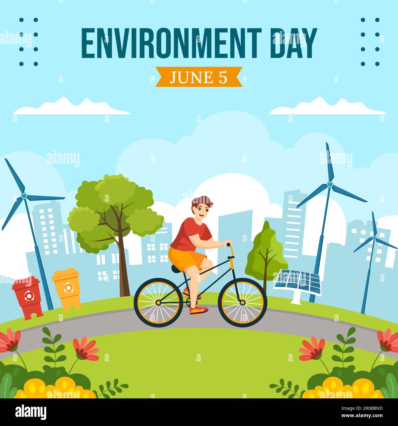 World Environment Day Social Media Background Illustration Cartoon Hand ...