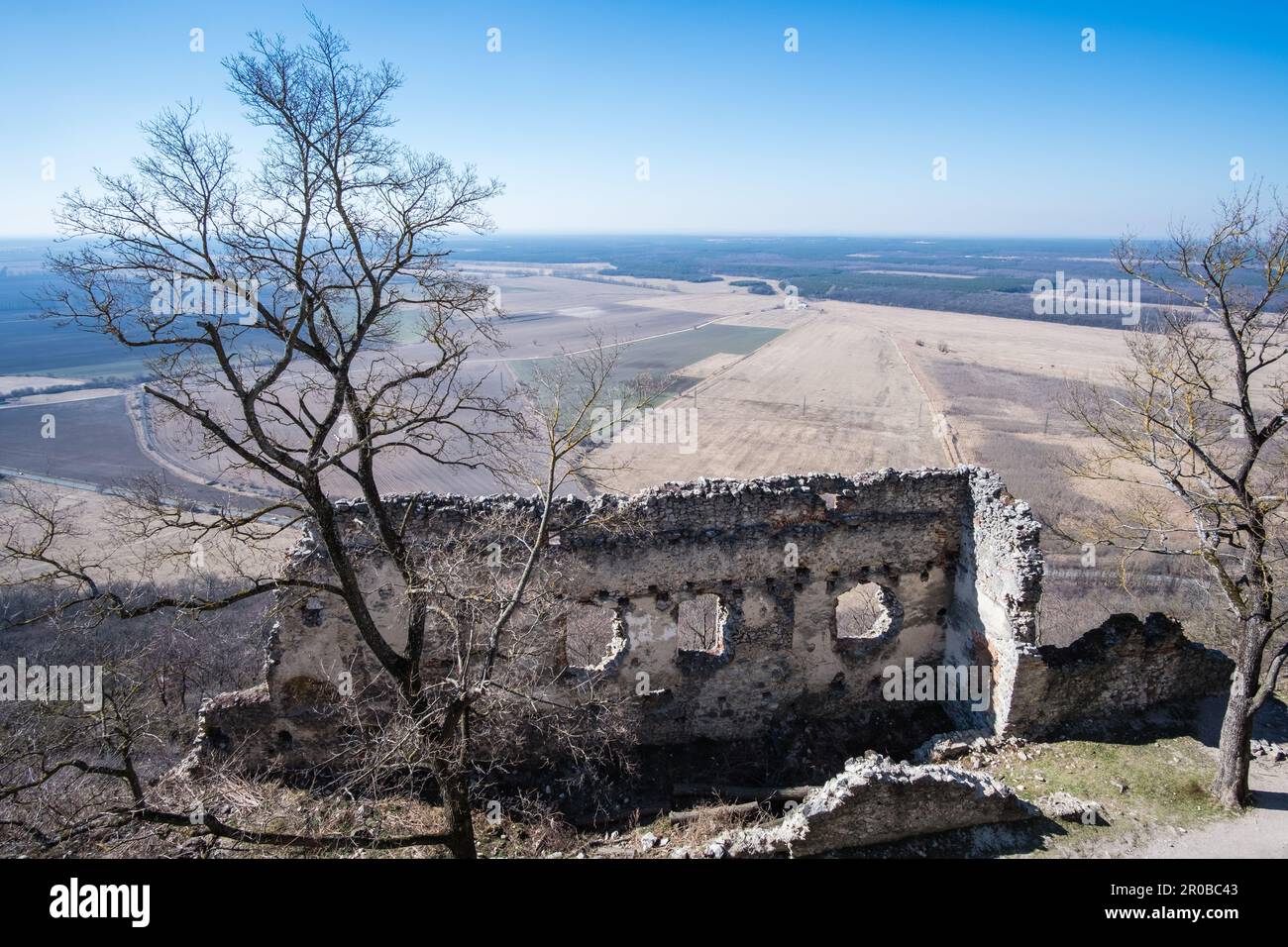 Abandoned ruins of medieval Plavecky castle in Slovakia, Central Europe ...