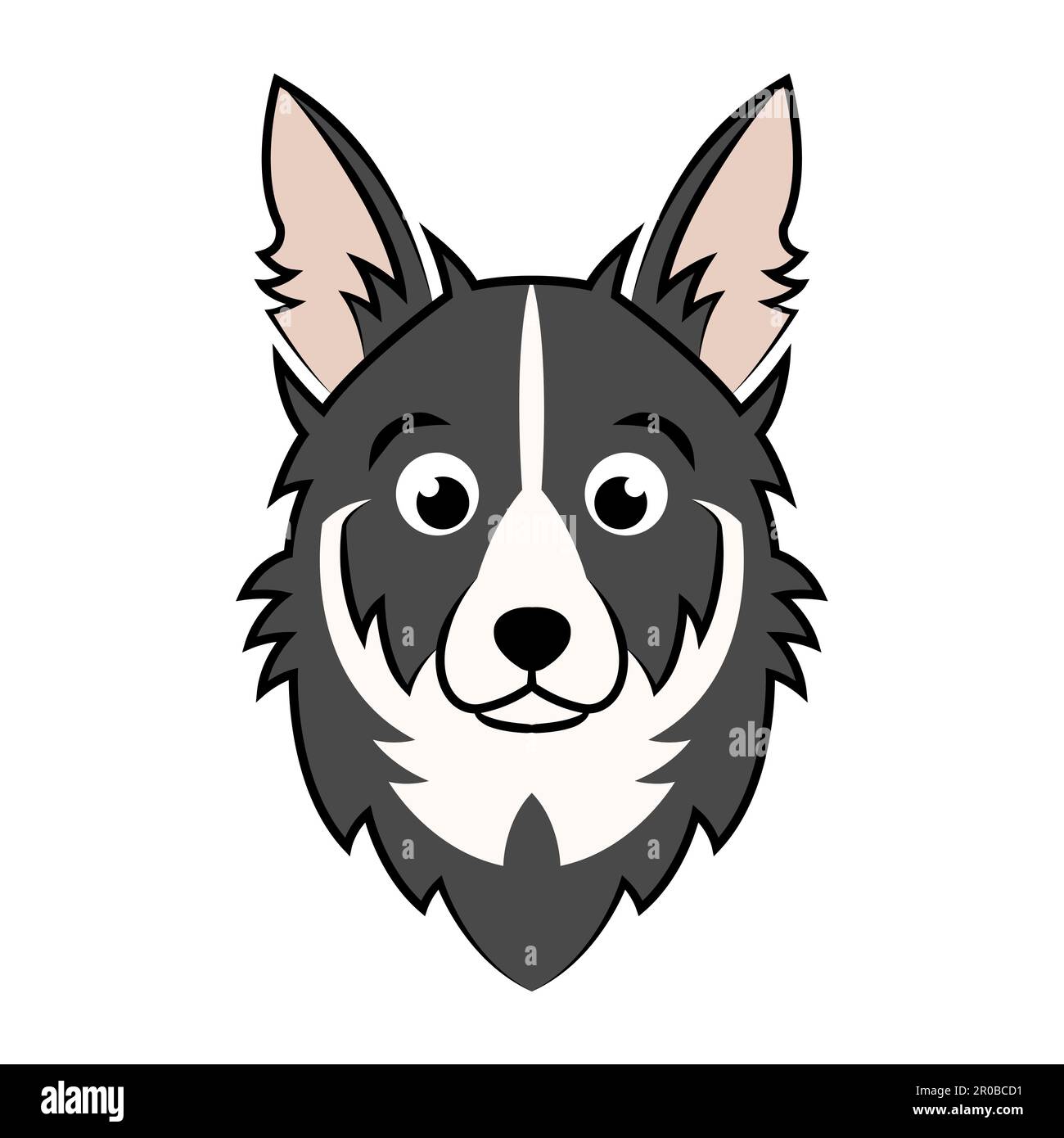 color image of border collie puppy dog head. Good use for symbol ...