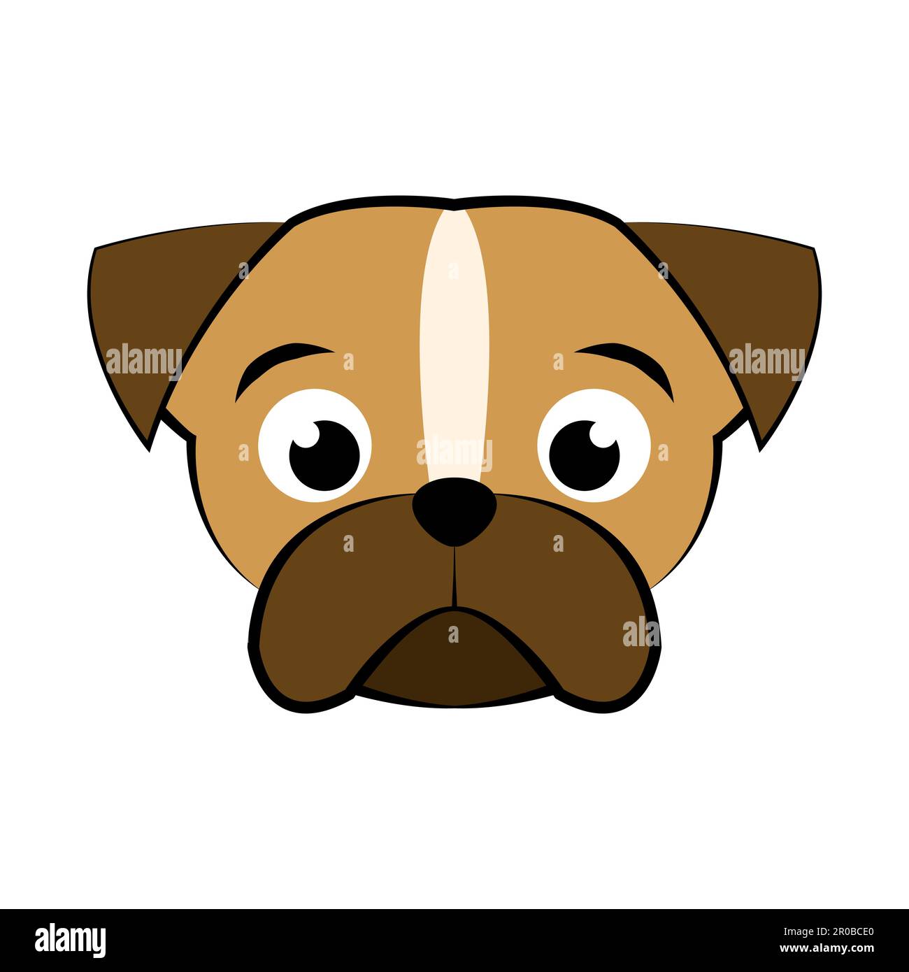 color image of pug puppy dog head. Good use for symbol, mascot, icon ...