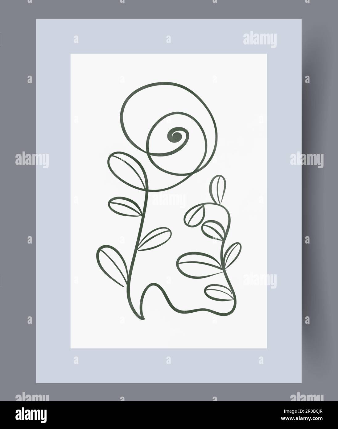 Still life plant aesthetic petals wall art print Stock Vector Image ...