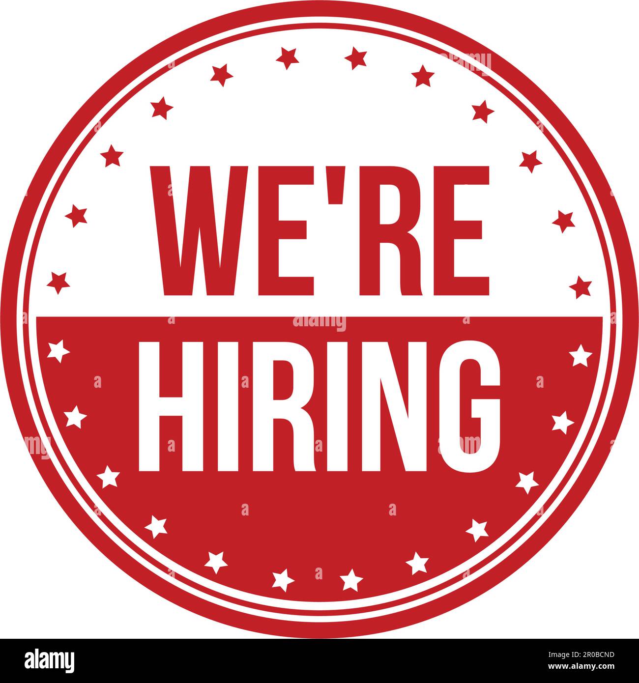 We’re Hiring Rubber Stamp. Red We’re Hiring Rubber Grunge Stamp Seal ...