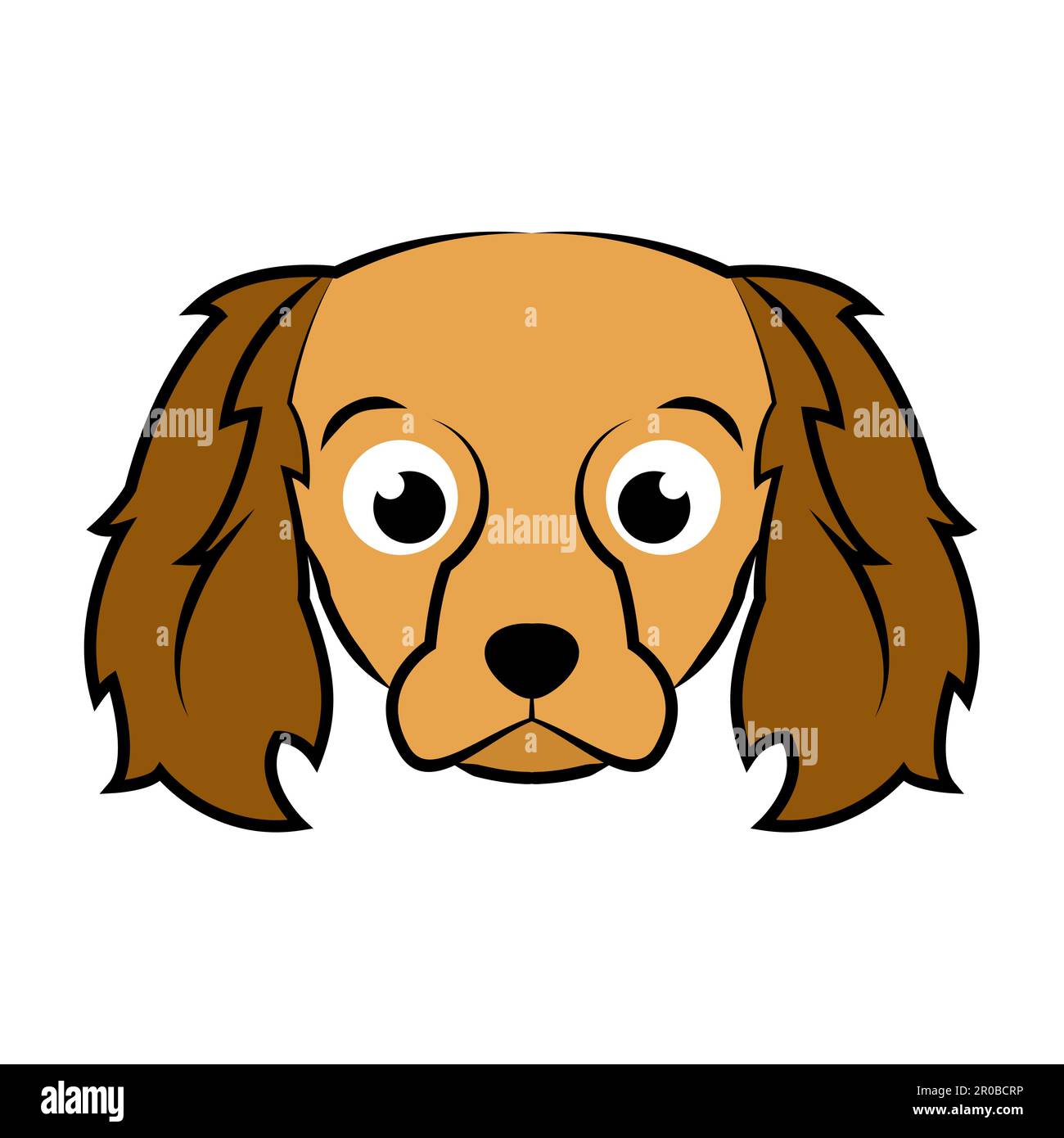 Cute Cartoon Illustration icon of a English cocker spaniel puppy dog ...