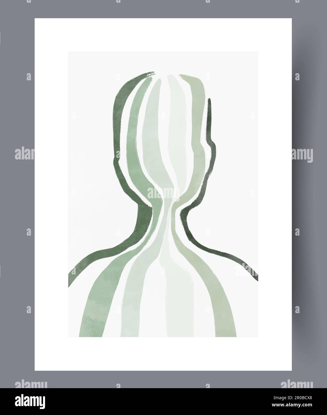 Portrait human faceless face wall art print Stock Vector Image & Art ...
