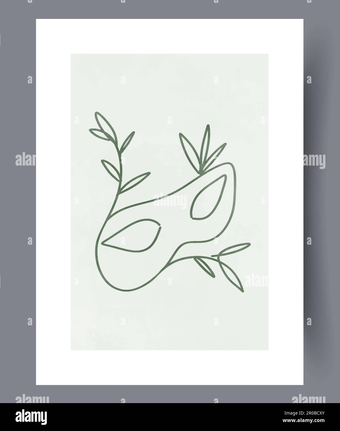 Abstract mask elegant accessory wall art print Stock Vector Image & Art ...