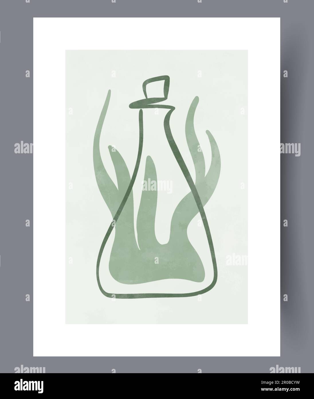 Abstract bottle burning jug wall art print Stock Vector Image & Art - Alamy
