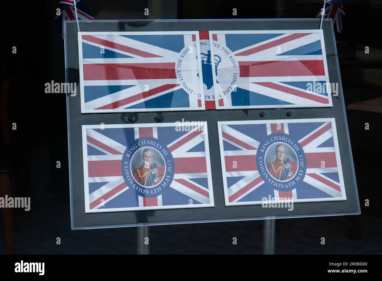 King Charles III coronation flags Stock Photo - Alamy