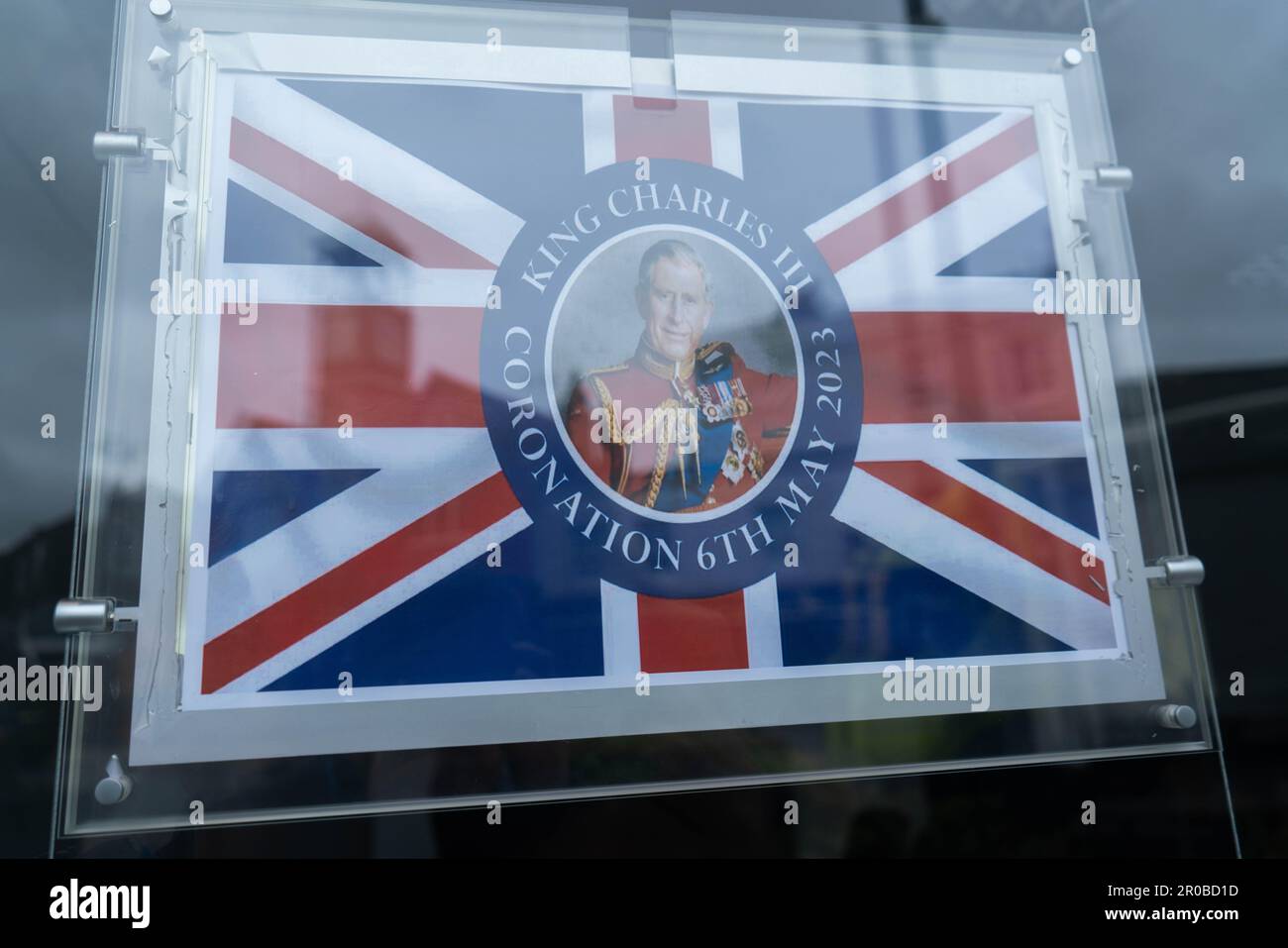 King Charles III coronation flags Stock Photo - Alamy