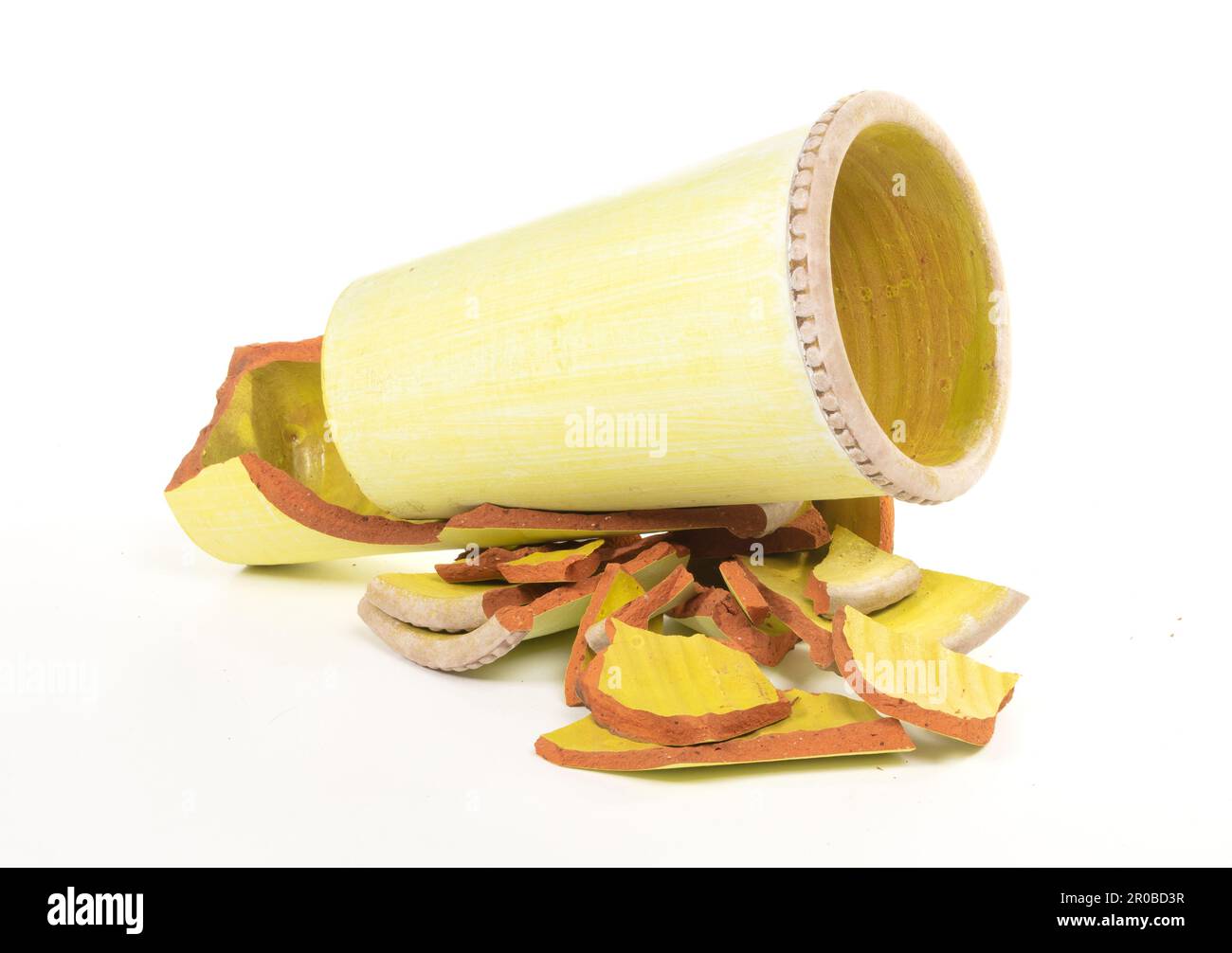 Broken and intact green vase, isolated on white background Stock Photo ...