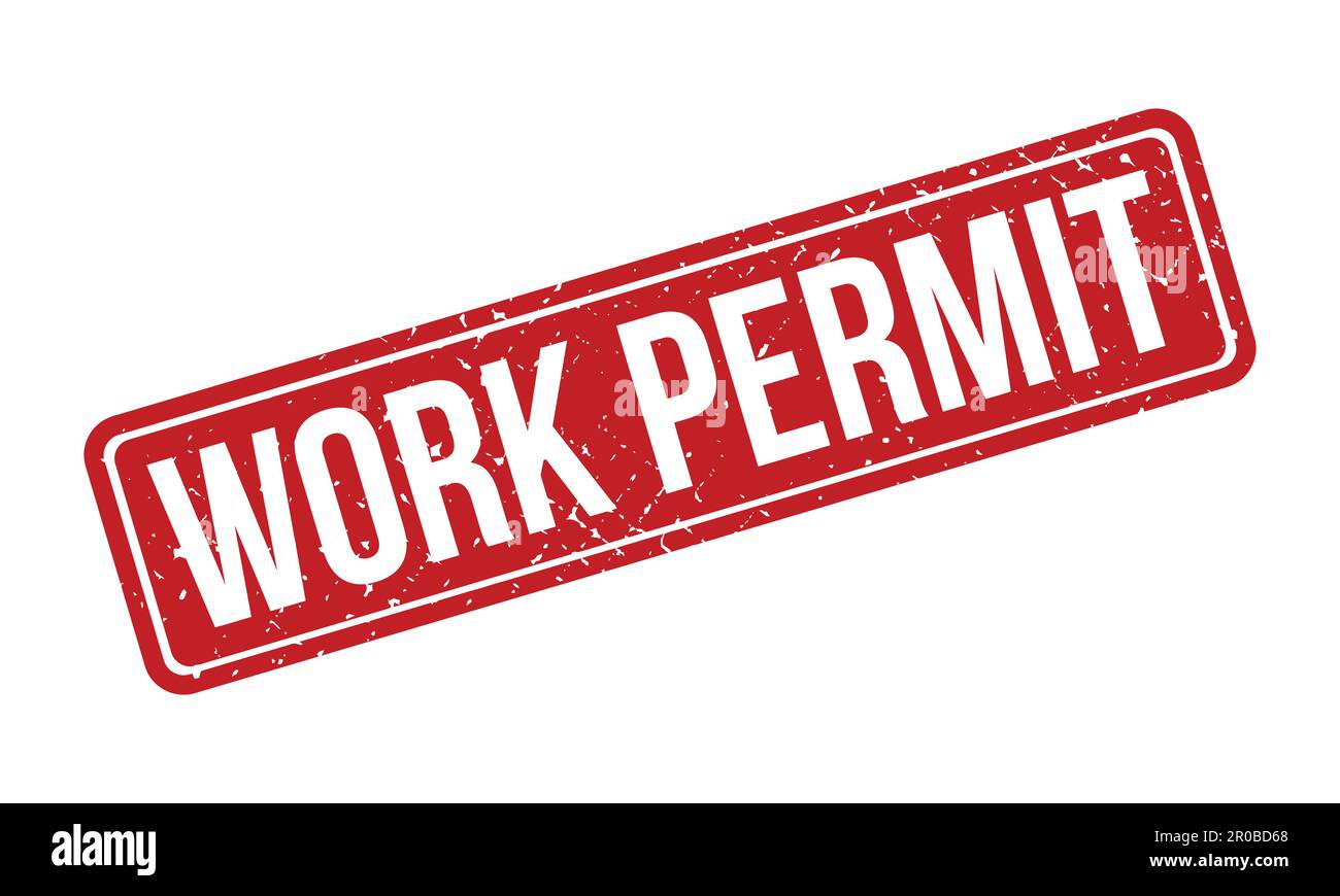 Work Permit Rubber Stamp. Red Work Permit Rubber Grunge Stamp Seal ...