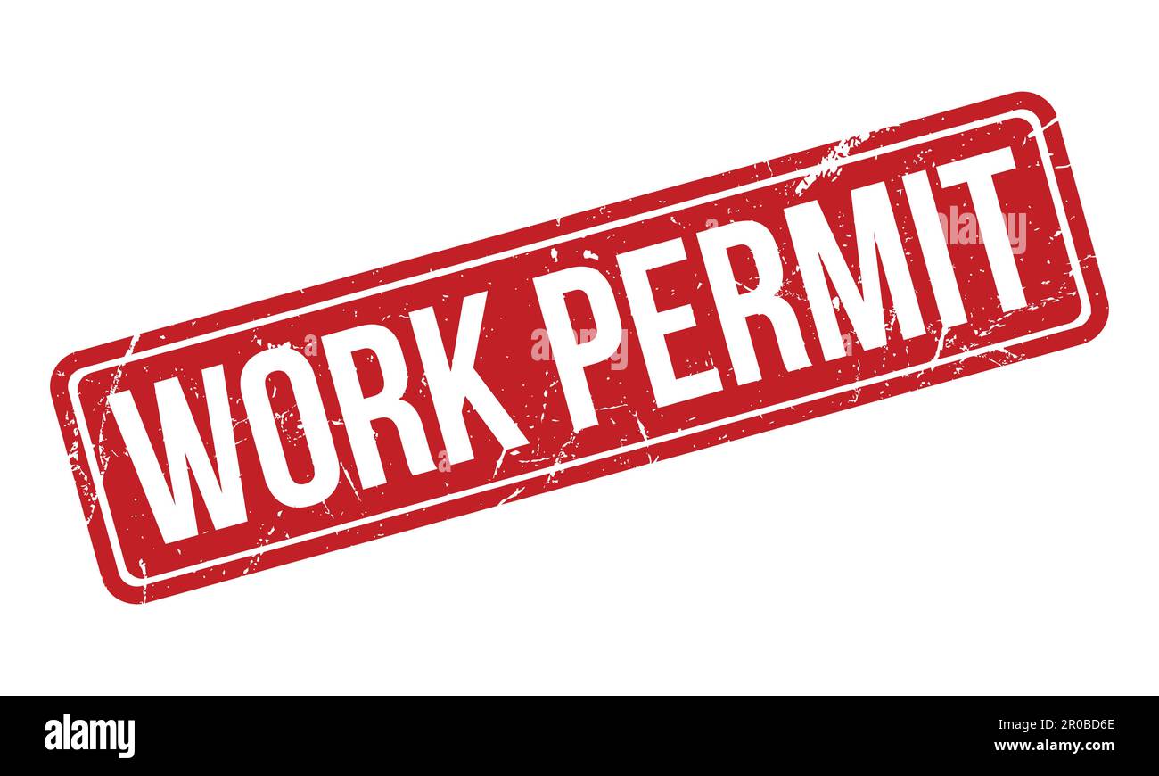 Work Permit Rubber Stamp. Red Work Permit Rubber Grunge Stamp Seal ...