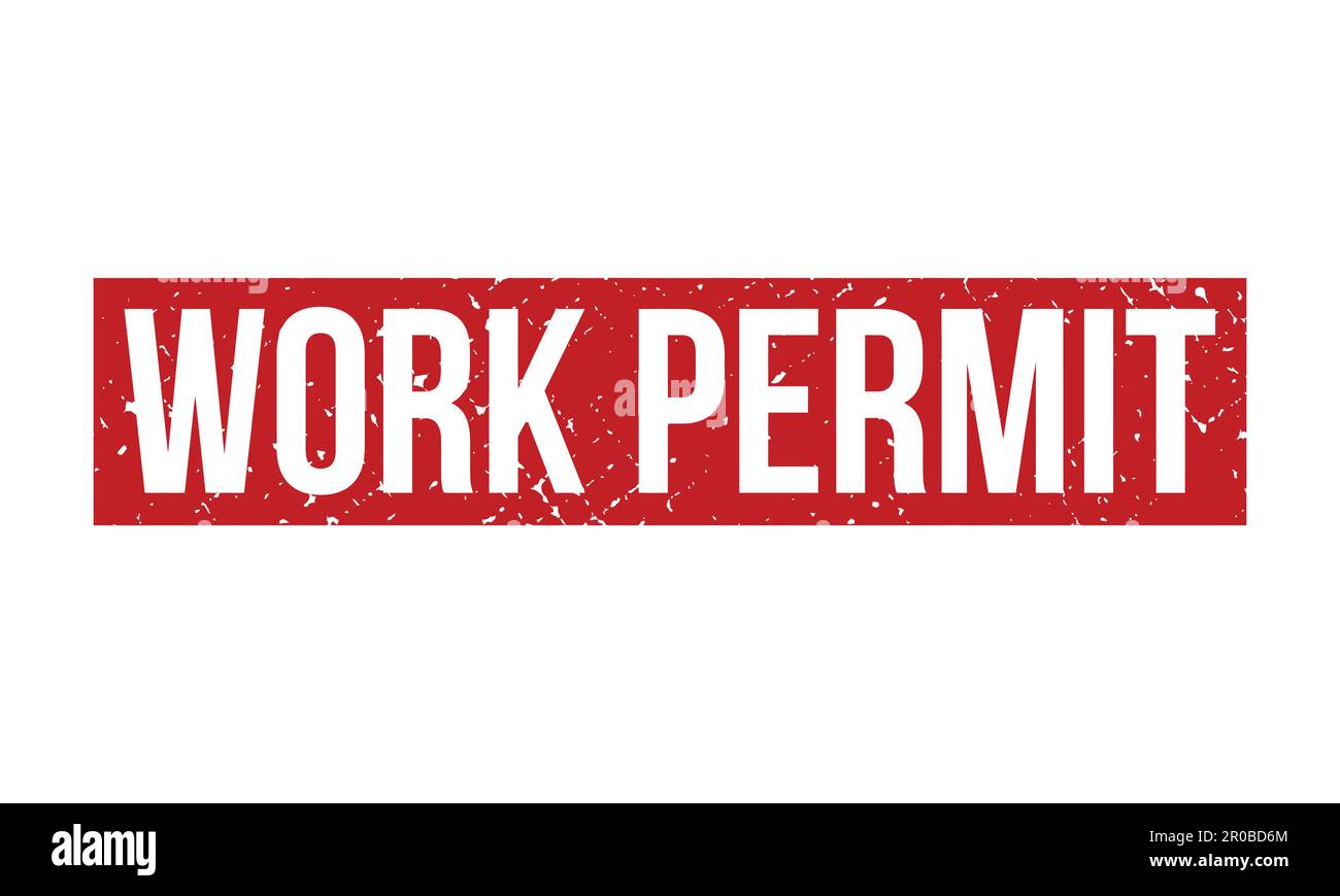 Work Permit Rubber Stamp. Red Work Permit Rubber Grunge Stamp Seal ...