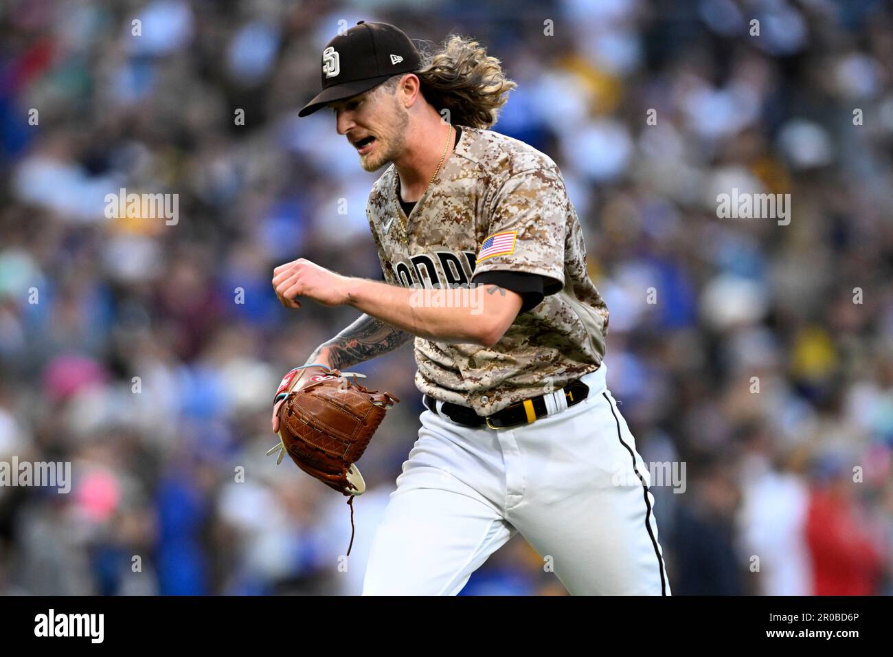 San Diego Padres relief pitcher Josh Hader reacts as he runs off the ...