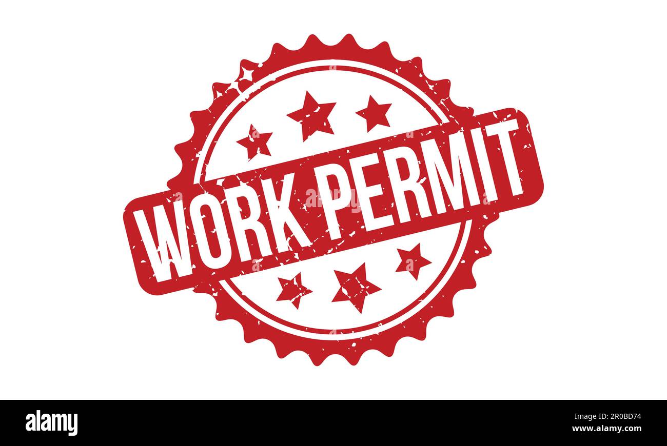 Work Permit Rubber Stamp. Red Work Permit Rubber Grunge Stamp Seal ...