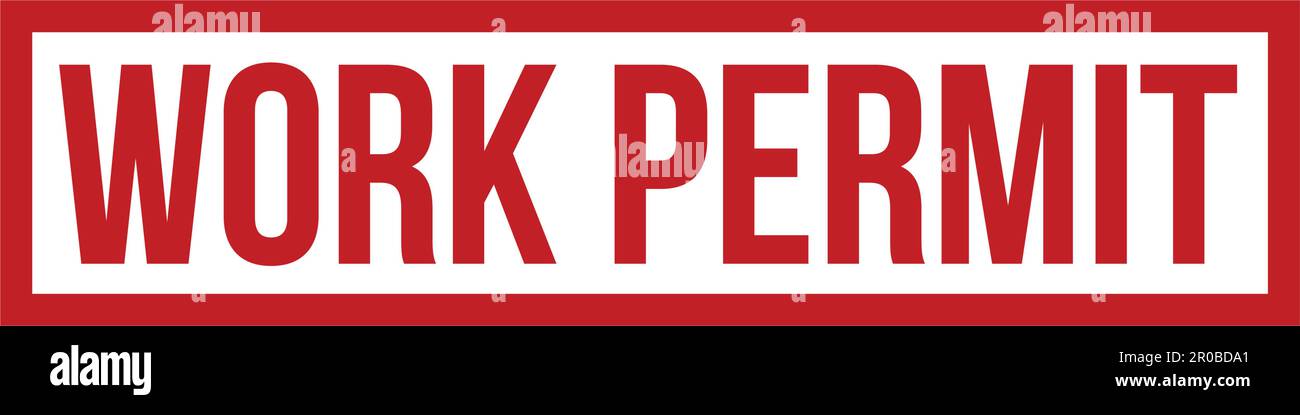 Work Permit Rubber Stamp. Red Work Permit Rubber Grunge Stamp Seal ...